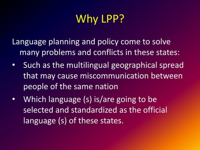 Language Planning and Policy | PPTX