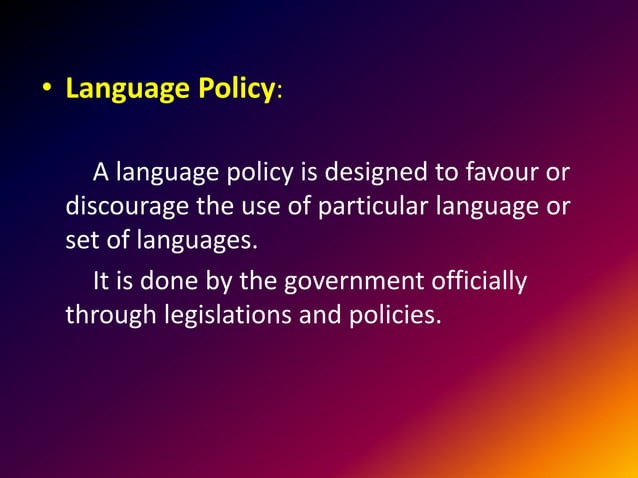 Language Planning and Policy | PPTX