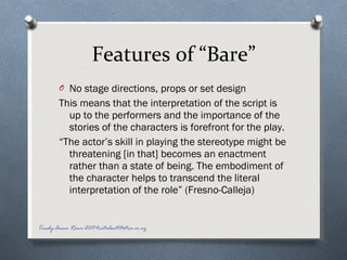 NZ Theatre - Bare by Toa Fraser | PPT
