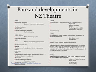 NZ Theatre - Bare by Toa Fraser | PPT