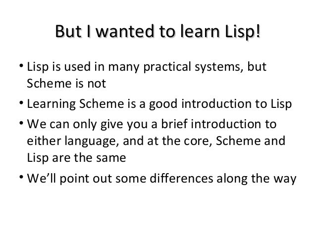 Lisp and scheme i