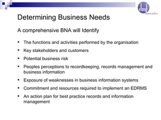 EDRMS Pre implementation project plan | PPT