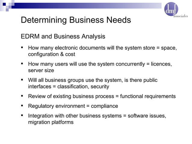 EDRMS Pre implementation project plan | PPT | Human Resources | Business