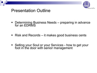 EDRMS Pre implementation project plan | PPT