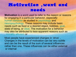Maslow's Hierarchy - Organization Behavior | PPT