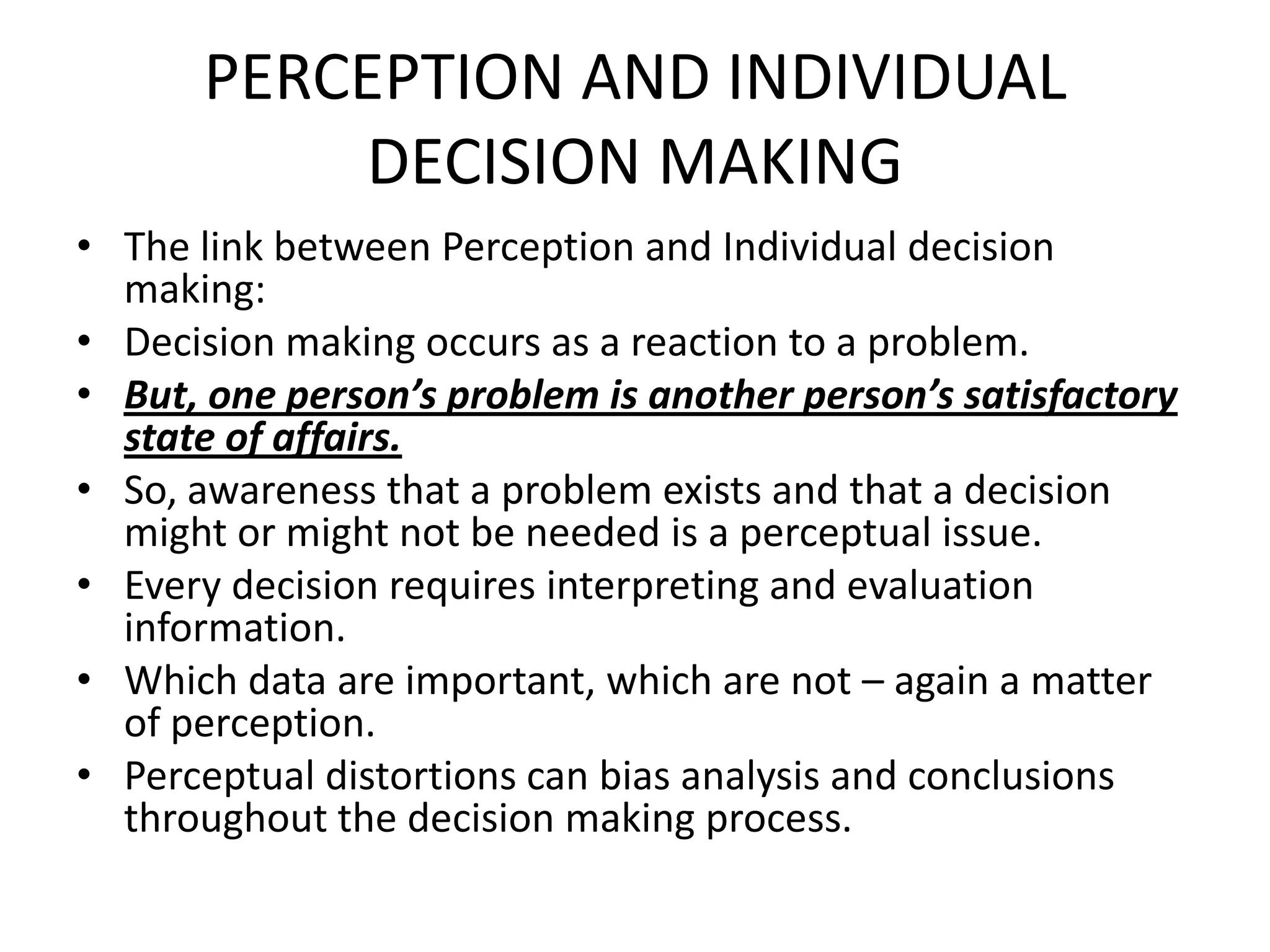 O.b. c 6 perception and individual decision making | PPTX