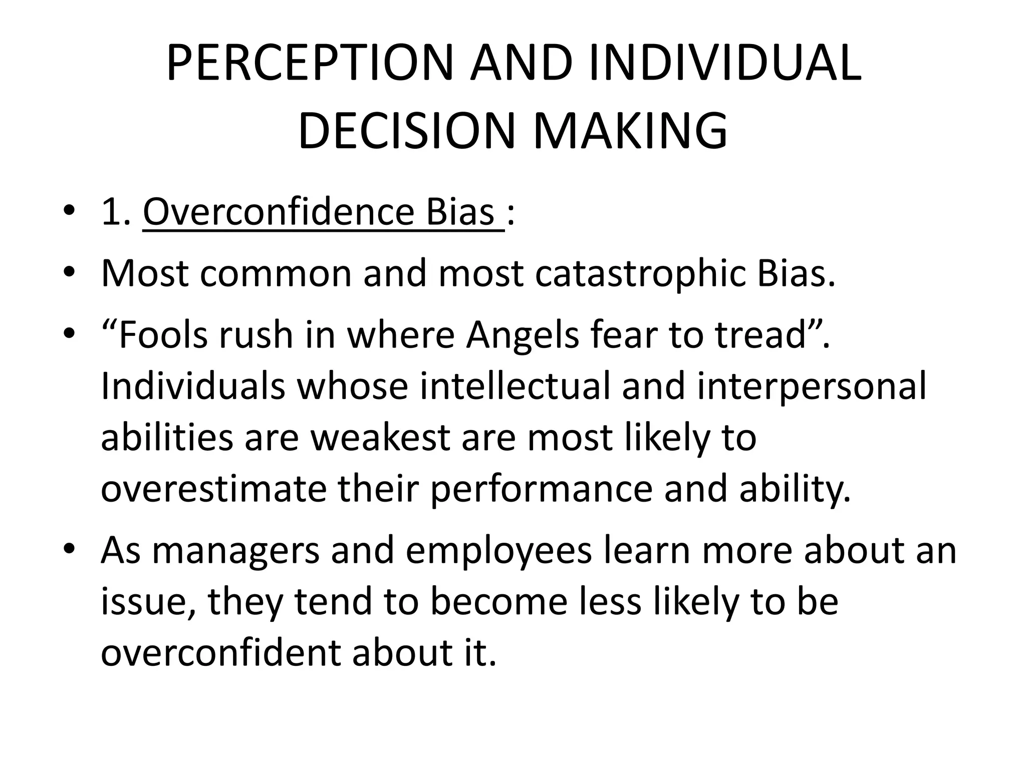 O.b. c 6 perception and individual decision making | PPTX