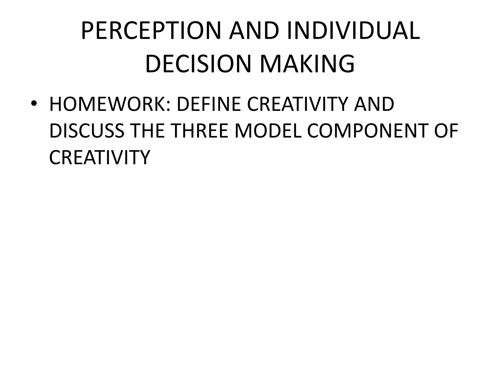 O.b. c 6 perception and individual decision making | PPTX
