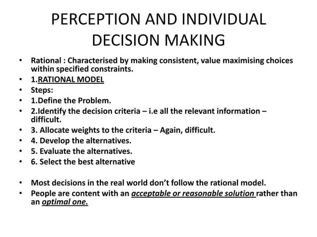 O.b. c 6 perception and individual decision making | PPT