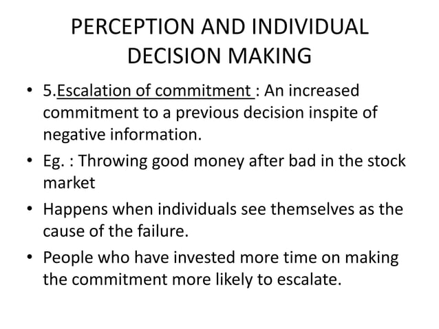 O.b. c 6 perception and individual decision making | PPTX | Science