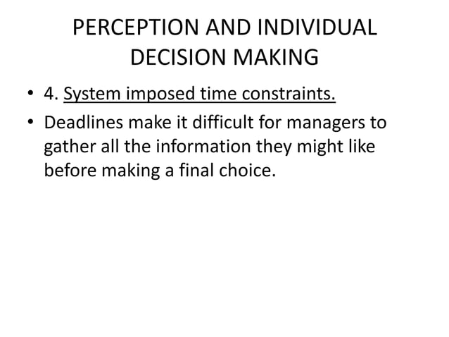O.b. c 6 perception and individual decision making | PPTX | Science