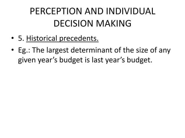 O.b. c 6 perception and individual decision making | PPTX | Science