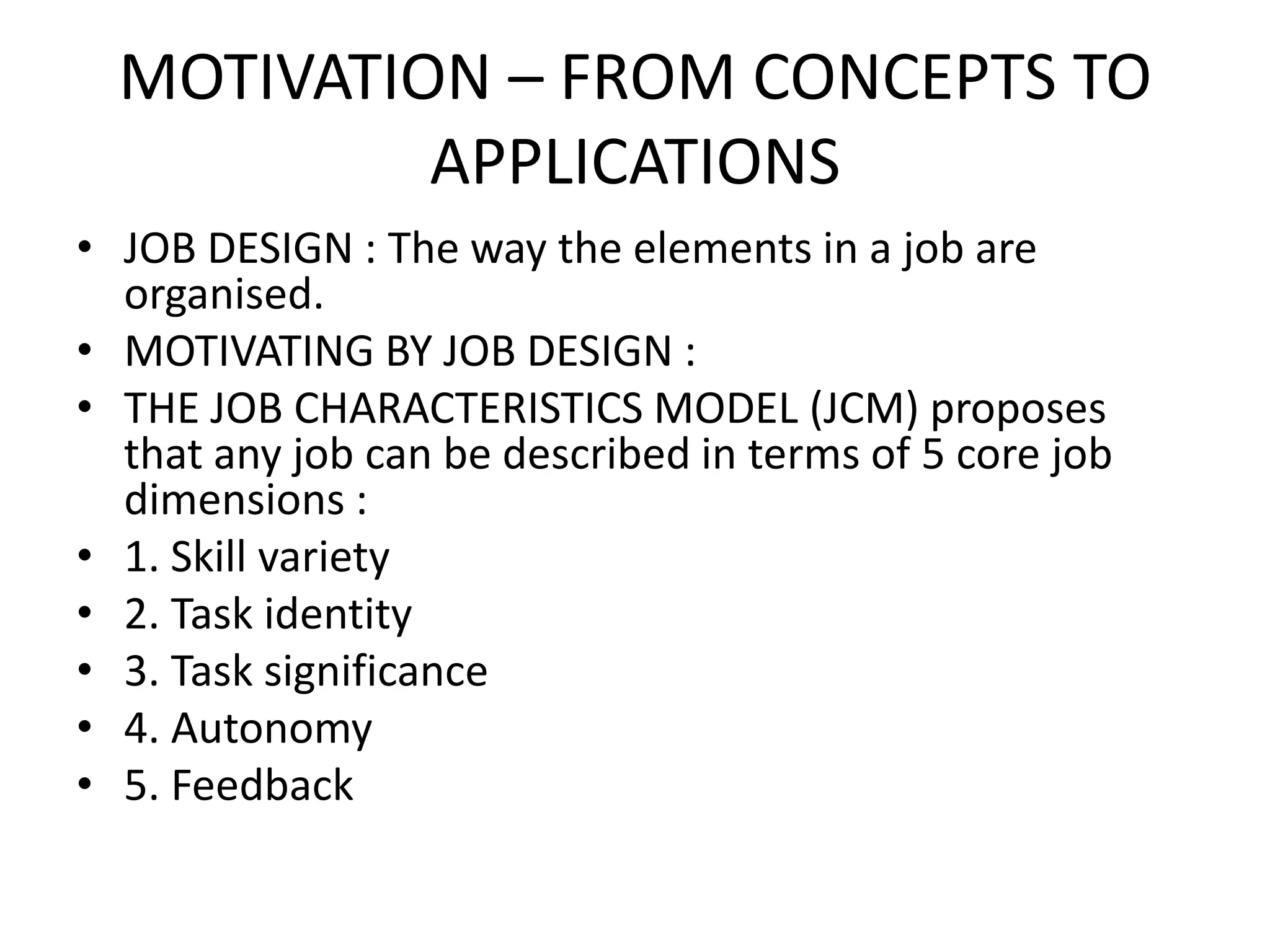 O.b. c 8 motivation - from concepts to applications | PPTX