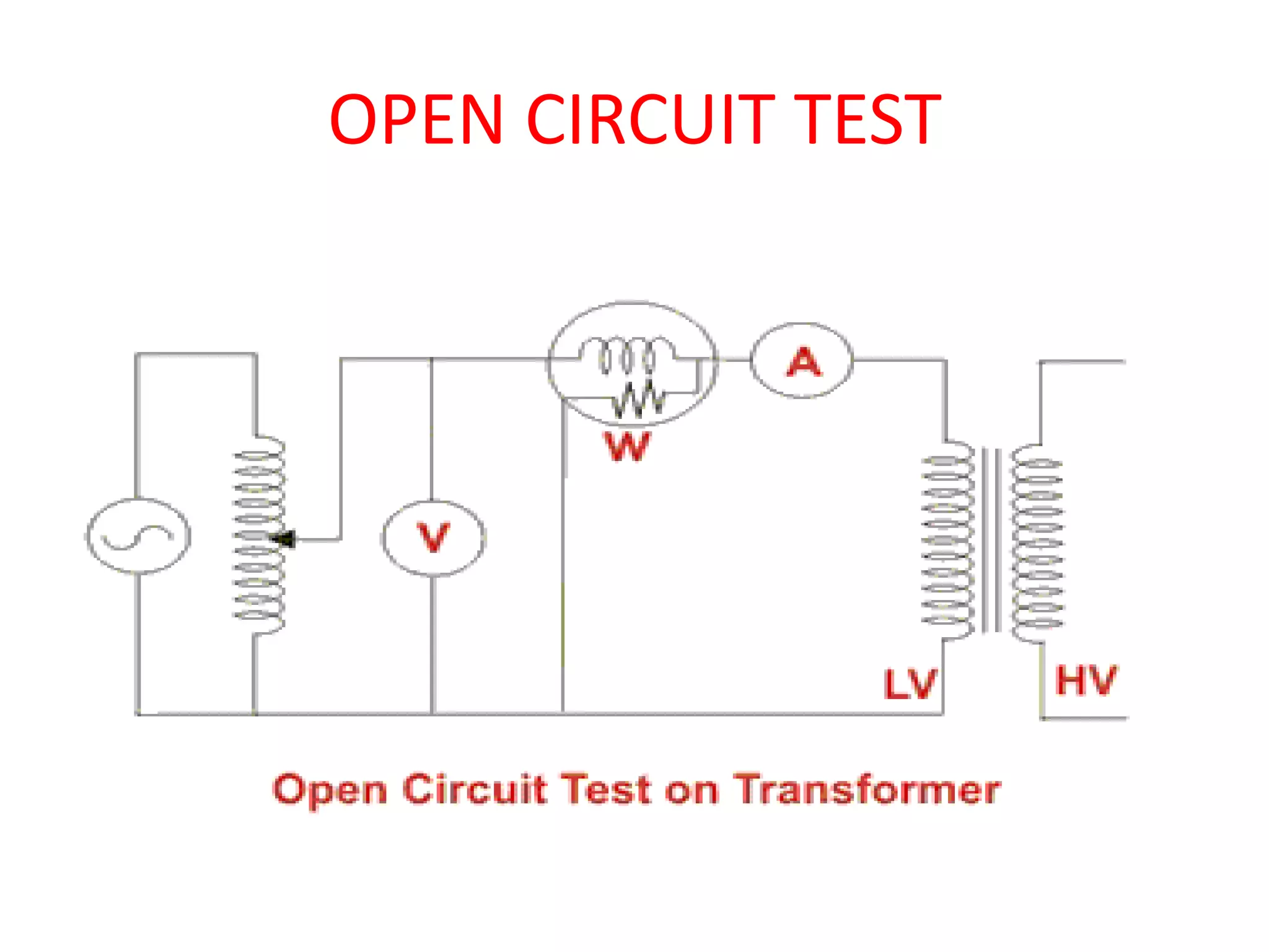 open circuit and short circuit test on transformer | PPTX