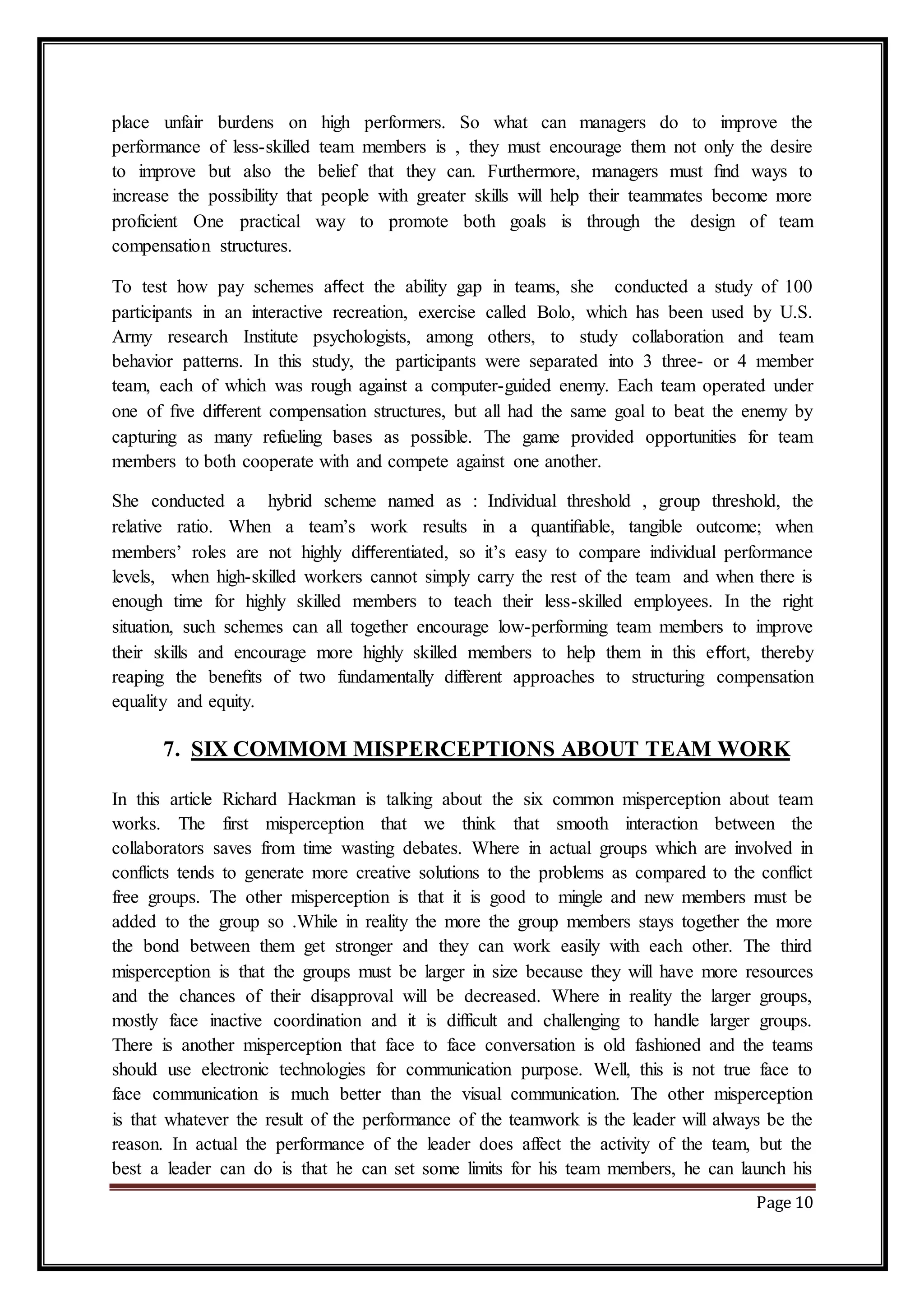 TEAM WORK REPORT | DOCX