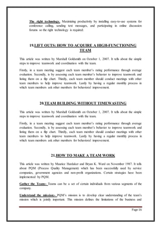TEAM WORK REPORT | DOCX
