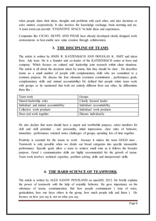 TEAM WORK REPORT | DOCX