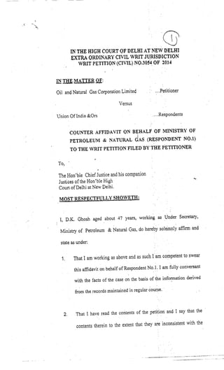 Counter Affidavit by Respondent 1 - Ministry of Petroleum and Natural ...