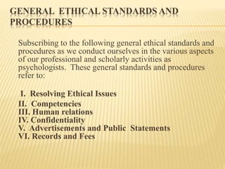 ethics in organizational psychlogy | PPTX