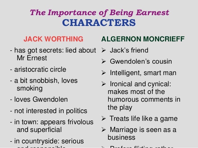 O. Wilde The Importance of Being Earnest