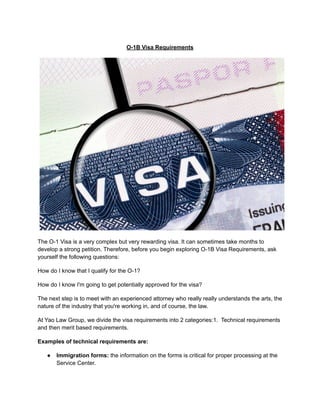 O-1B Visa Requirements | PDF