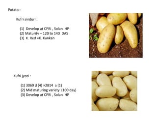 Advance variety of cool season vegetable and their specific character ...