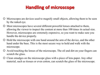 Basic concepts in laboratory techniques , Use and handling of ...