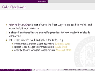 Not just for humans: Explanation for agent-to-agent communication | PPT