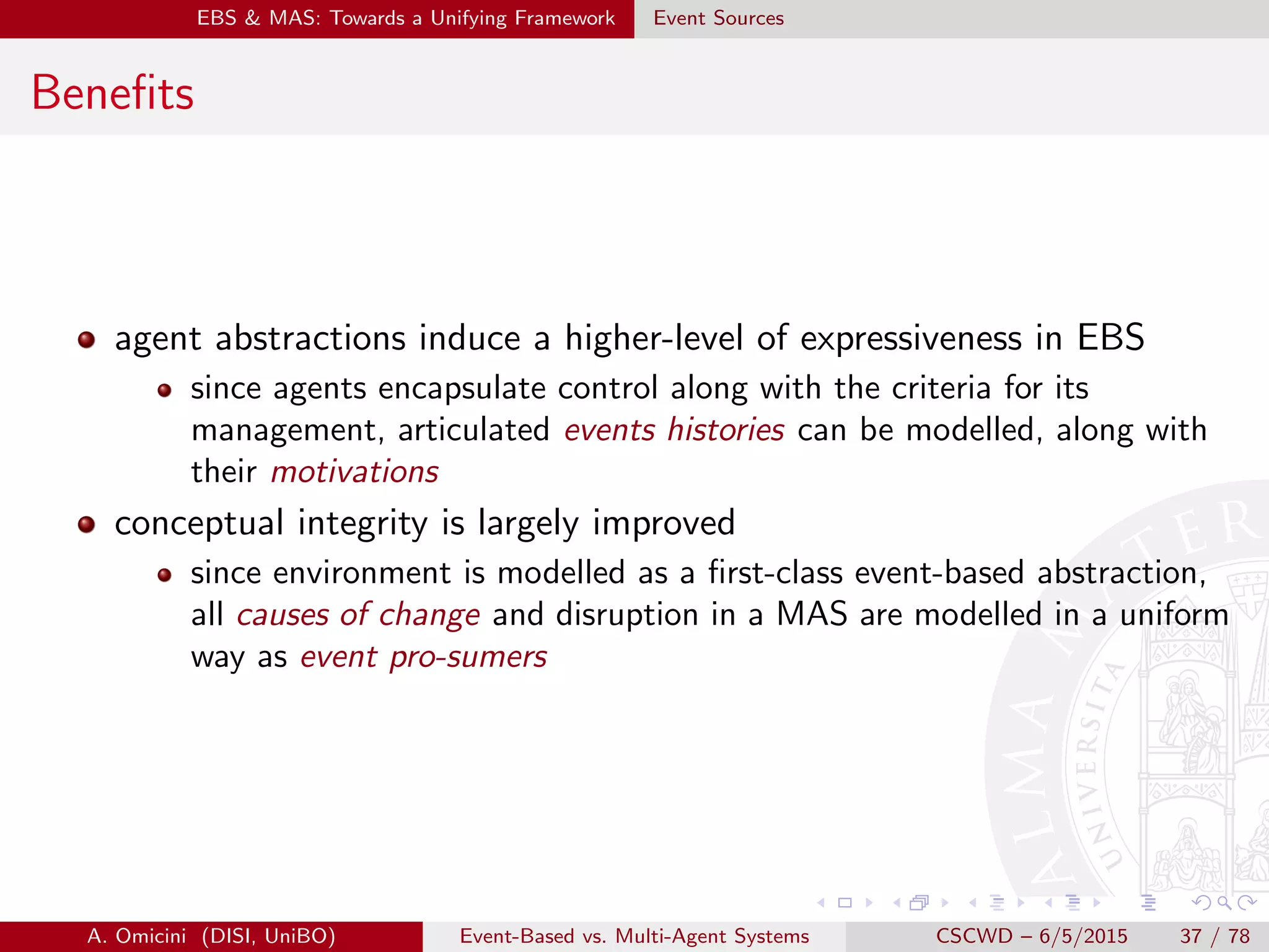Event-Based vs. Multi-Agent Systems: Towards a Unified Conceptual ...