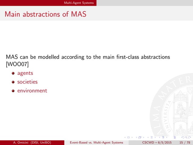 Event-Based vs. Multi-Agent Systems: Towards a Unified Conceptual Framework | PPT