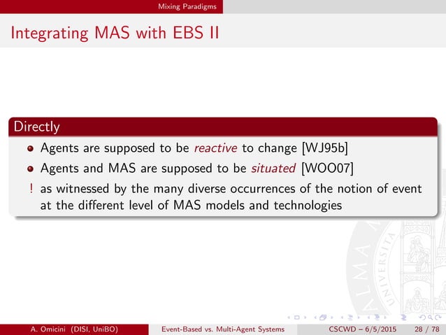 Event-Based vs. Multi-Agent Systems: Towards a Unified Conceptual Framework | PPT