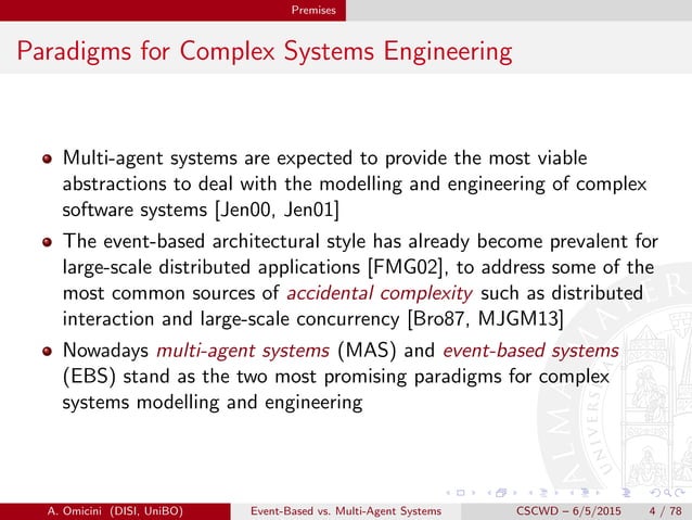 Event-Based vs. Multi-Agent Systems: Towards a Unified Conceptual Framework | PPT