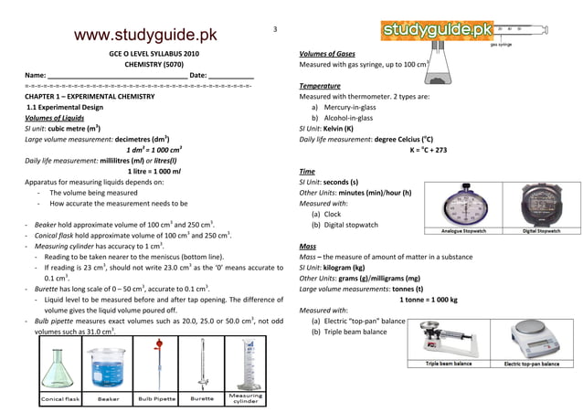 O level-chemistry-notes | PDF | Chemistry | Science