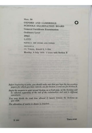 O level Latin 1979 | PPTX