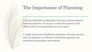 Topic for Organization and Management 'Planning' | PPTX
