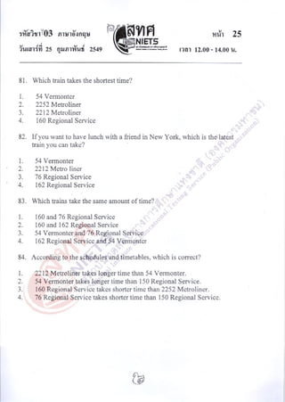 ข้อสอบ O net 48 ภาษาอังกฤษ ม 6 | PDF