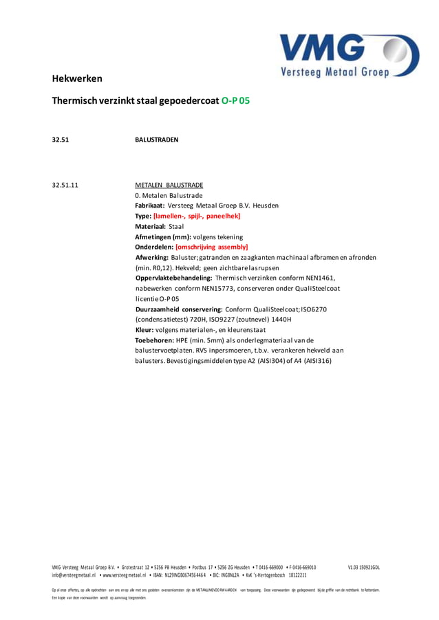 O P 05 bestektekst staal, thermisch verzink, gepoedercoat | PDF