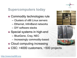 CSC Supercomputing Services @ Vaasa University 18.2.2015