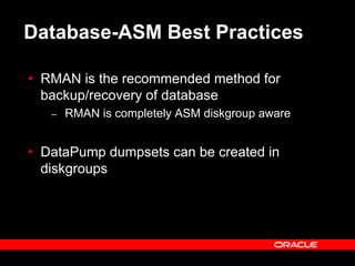 O Racle Asm Best Practices Presentation | PPT