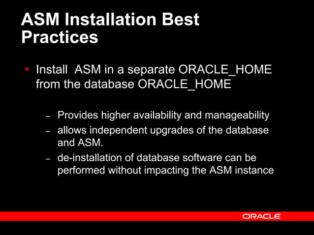 O Racle Asm Best Practices Presentation | PPT