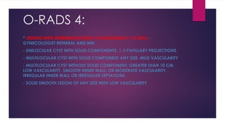 O-RADS Classification Of Ovarian Lesions | PPT