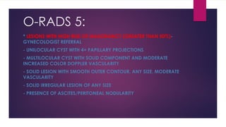 O-RADS Classification Of Ovarian Lesions | PPT