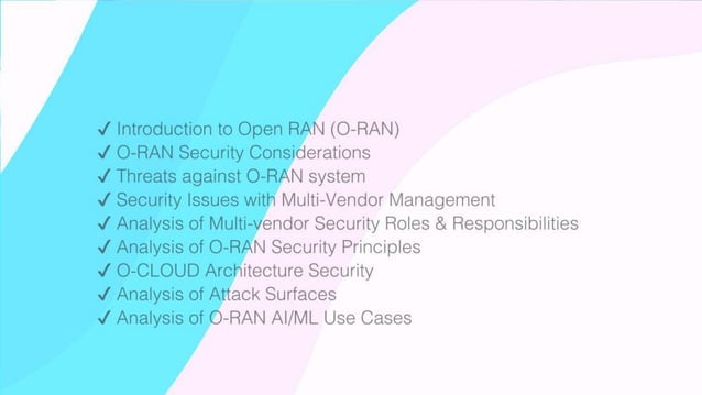 O-RAN, OPEN RAN, 5G SECURITY TRAINING | PPTX