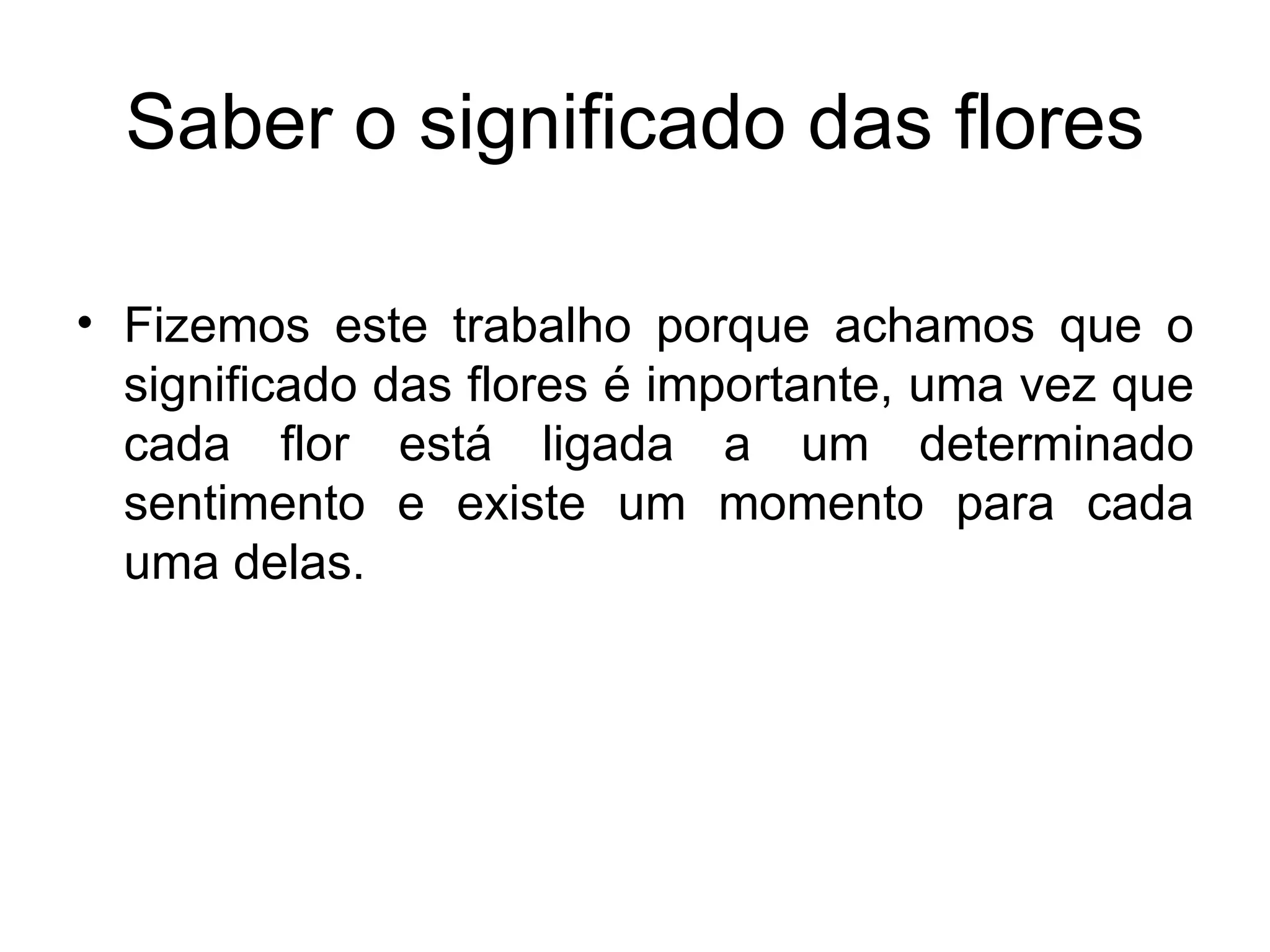 O Significado das Flores | PPT