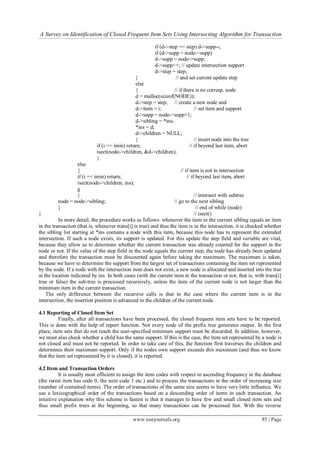 A Survey on Identification of Closed Frequent Item Sets Using Intersecting Algorithm for ...