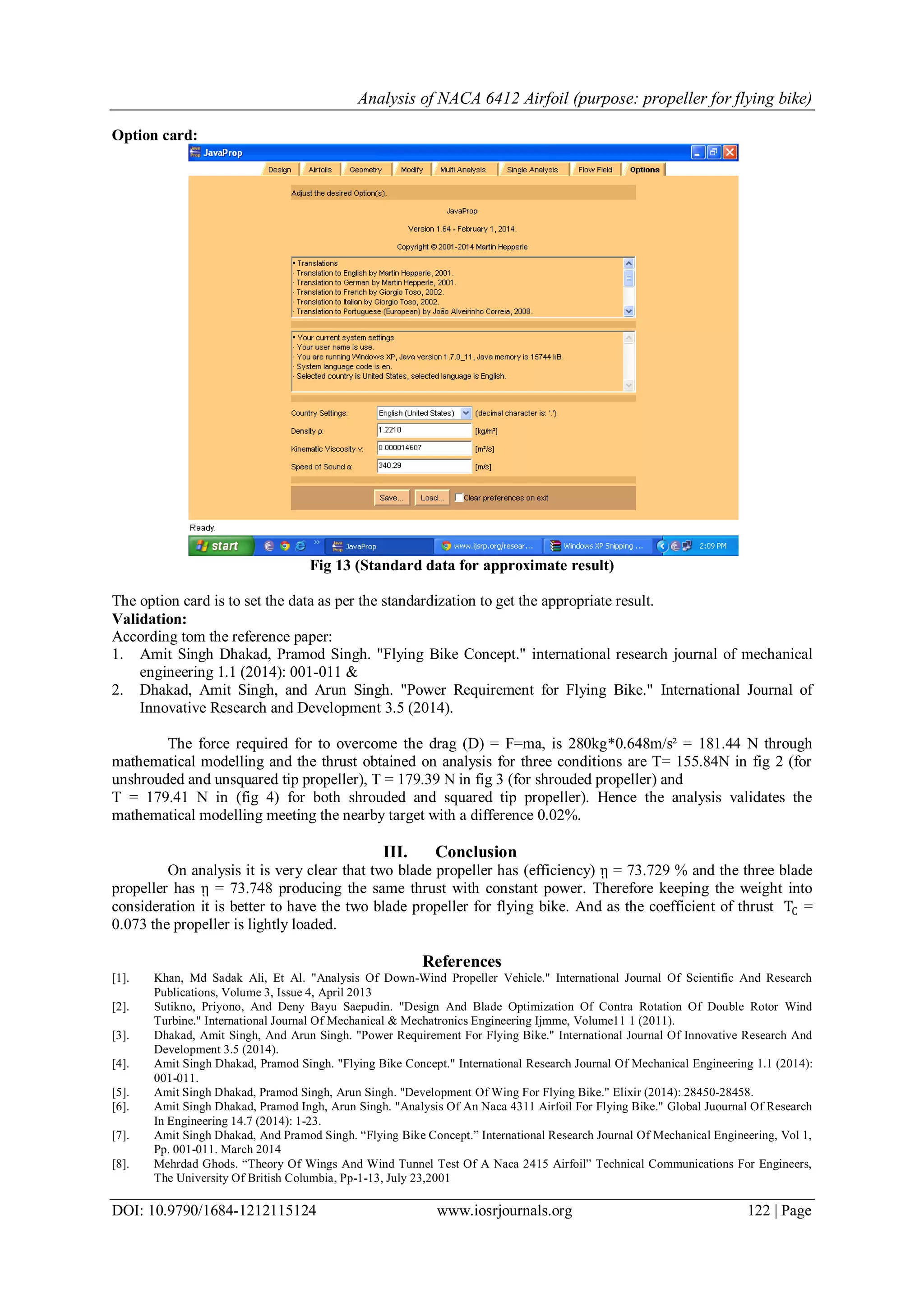 Analysis Of NACA 6412 Airfoil (Purpose: Propeller For Flying Bike) | PDF