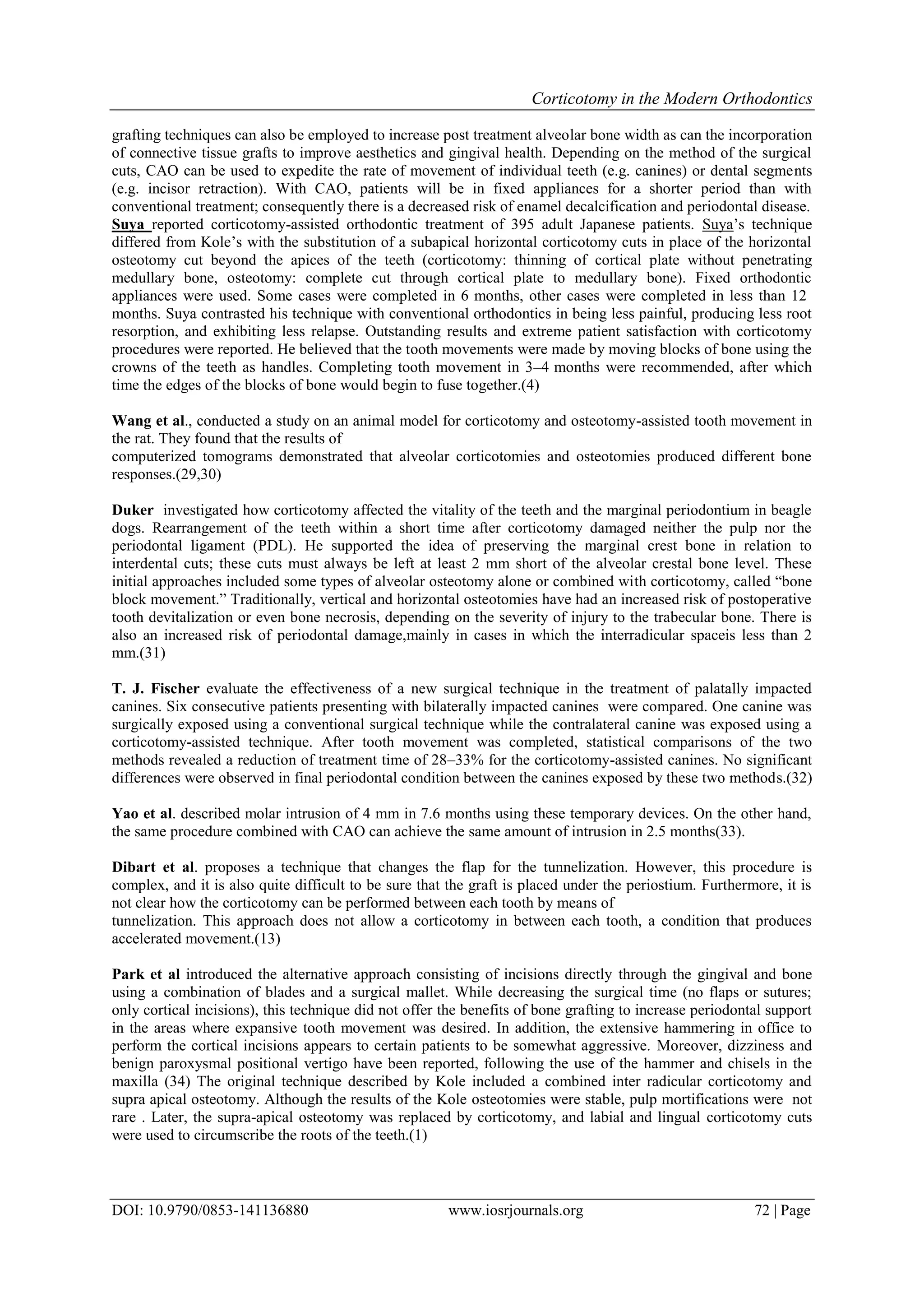 Corticotomy in the Modern Orthodontics | PDF