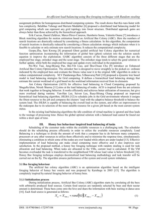An efficient load balancing using Bee foraging technique with Random stealing | PDF