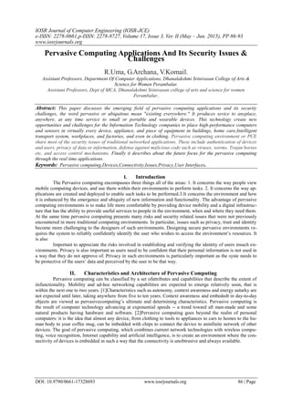 Pervasive Computing Applications And Its Security Issues & Challenges | PDF