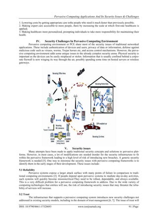 Pervasive Computing Applications And Its Security Issues & Challenges | PDF